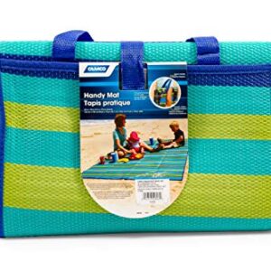 Camco Handy Mat with Strap, Perfect for Picnics, Beaches, RV and Outings, Weather-Proof and Weather Resistant (Green/Turquoise - 60" x 78") (42806)