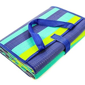 Camco Handy Mat with Strap, Perfect for Picnics, Beaches, RV and Outings, Weather-Proof and Weather Resistant (Green/Turquoise - 60" x 78") (42806)