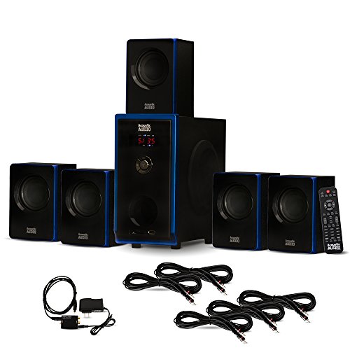 Acoustic Audio AA5102 Bluetooth 5.1 Speaker System with Optical Input and 5 Extension Cables