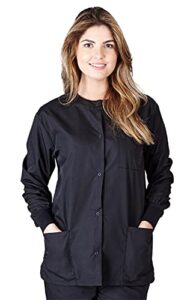 m&m scrubs women's scrub jacket medical scrub jacket l black