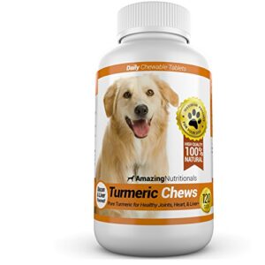 amazing turmeric for dogs curcumin pet antioxidant, eliminates joint pain inflammation, 120 chews