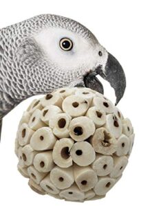 bonka bird toys 1214 pk3 sola atta balls foot beak chew forage natural organic small pet ball