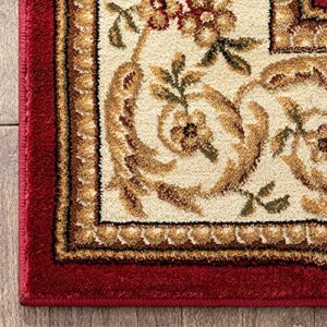 Patrician Trellis Red French European Formal Traditional 3x12 (2'7" x 12') Runner Rug Stain/Fade Resistant Contemporary Floral Thick Soft Plush Hallway Entryway Living Dining Room Area Rug