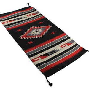 Onyx Arrow Southwest Area Rug, 32 x 64 Inches, Center Diamond, Black/Red