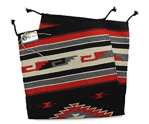 Onyx Arrow Southwest Area Rug, 32 x 64 Inches, Center Diamond, Black/Red