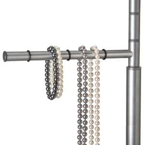 Lynk® Floor Standing Pivoting Scarf, Belt, Jewelry Holder - Accessory Organizer Rack - Platinum