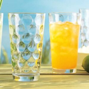 Home Essentials & Beyond Glassware Set 18 Piece Mixed Drinkware. Set of 6 Glass Tumblers 17 oz., Set of 6 Rock 13 oz. and Set of 6 Juice 7 oz Glass Cups Drinking Glasses.