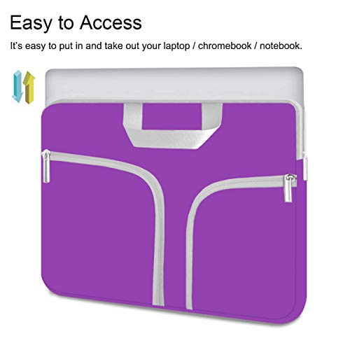 HESTECH Laptop case 14 inch,Chromebook Sleeve Cover,Neoprene Protective Carrying Bag for 14-15.6" HP Asus Acer Samsung Sony Lenovo Dell XPS Surface Book 15/16 inch MacBook Pro Computer,Purple