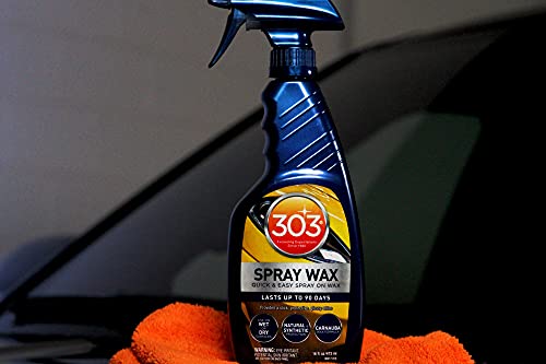 303 Spray Wax - Quick And Easy Spray On Wax - Lasts Up To 90 Days - Use On Wet Or Dry Surfaces - Natural And Synthetic Protection - Carnauba Wax Formulation, 16 fl. oz. (30217CSR) Packaging May Vary