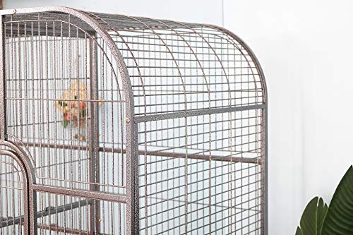 Double Cage with Center Divider for Bird Parrot Aviary W64xd32xh73