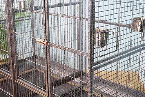 Double Cage with Center Divider for Bird Parrot Aviary W64xd32xh73