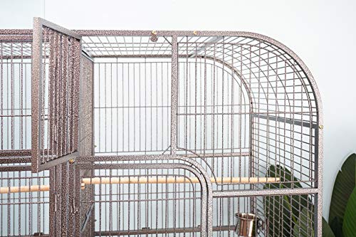 Double Cage with Center Divider for Bird Parrot Aviary W64xd32xh73