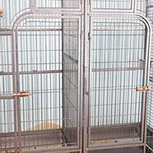 Double Cage with Center Divider for Bird Parrot Aviary W64xd32xh73