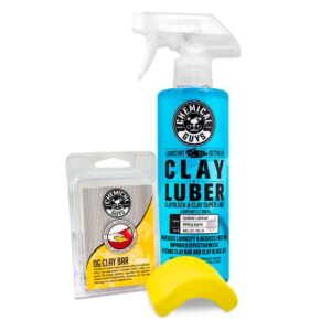 chemical guys cly_113 og clay bar & lubber synthetic lubricant kit, light/medium duty (16 oz) (2 items) , yellow