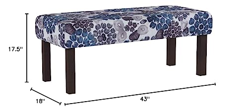 US Pride Furniture Fabric Upholstered Decorative Bench, Blue