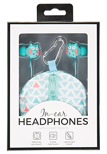 Gifting GIBUDGOWLBUN Silicone Earbuds in-Ear Headphone Compatible with iPod, iPhone, iPad, Tablets and Smartphone Devices - Green Owl