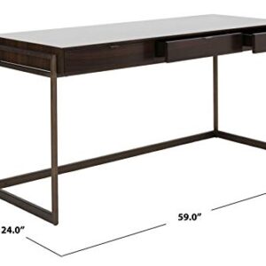 Safavieh Couture Collection Genevieve Smoked Eucalyptus 3-Drawer Writing Desk