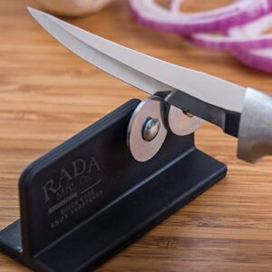 Rada Cutlery Quick Edge Knife Sharpener – Stainless Steel Wheels Made in the USA, 2 Pack