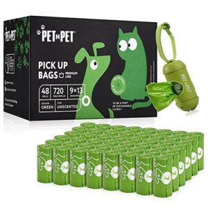 pet n pet doggie poop bags, thick dog poop bag rolls, unscented dog bags for poop, 720 counts dog waste bag, doggie poop bags, doggie bags, 38% plant based & 62% pe poop bags for dogs