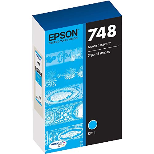 EPSON T748 DURABrite Pro Ink Standard Capacity Cyan Cartridge (T748220) for Select Epson Workforce Printers