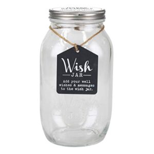 Top Shelf Birthday Wish Jar with 100 Tickets and Decorative Lid, White