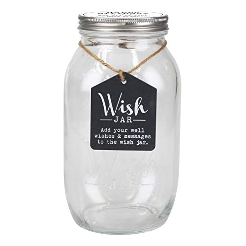 Top Shelf Birthday Wish Jar with 100 Tickets and Decorative Lid, White