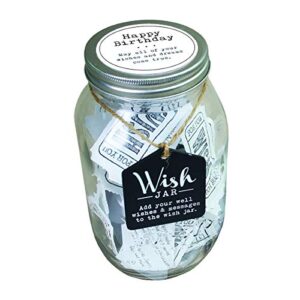 Top Shelf Birthday Wish Jar with 100 Tickets and Decorative Lid, White