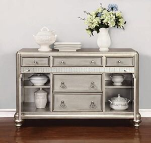 coaster home furnishings bling game 5-drawer dining server metallic platinum 106475