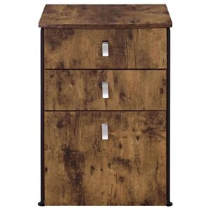 Coaster Furniture Estrella 3-Drawer File Cabinet Antique Nutmeg and Gunmetal 800656