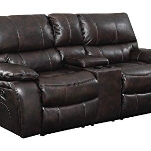 Coaster Furniture Willemse Collection Motion Loveseat Two-Tone Dark Brown 601932