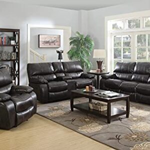 Coaster Furniture Willemse Collection Motion Loveseat Two-Tone Dark Brown 601932