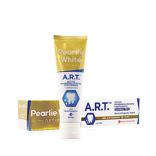 Pearlie White Active Remineralization Fluoride Free Toothpaste | 3.8oz/110gm | Remineralizing Toothpaste for Tooth Enamel Repair | Helps Remove Stains | Contains Hydroxyapatite and Xylitol | Pack of 1