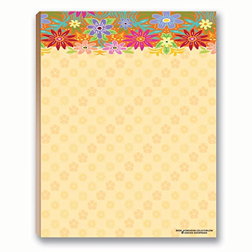 Floral Notepads - 4 Assorted Note Pads - Flower Theme Pads