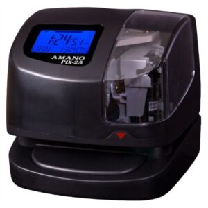 amano pix-25 digital time clock & date stamp