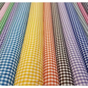 5 Yards Checkered Fabric 60" Wide - Gingham Buffalo Check Fabric | 100% Polyester White & Red Check Fabric | Perfect for Parties Fabric, Picnics, Indoor and Outdoor Table Cloths and Curtains