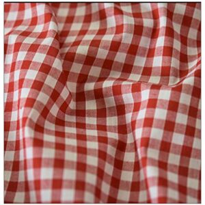 5 Yards Checkered Fabric 60" Wide - Gingham Buffalo Check Fabric | 100% Polyester White & Red Check Fabric | Perfect for Parties Fabric, Picnics, Indoor and Outdoor Table Cloths and Curtains