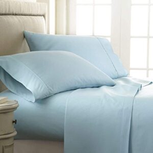 ienjoy Home 4 Piece Sheet Set Embossed Checkered Pattern Twin Aqua