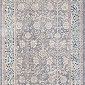 Unique Loom Salzburg Collection Area Rug - Gneis (6' 1" x 9' Rectangle, Gray/ Ivory)