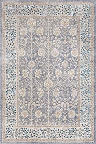 Unique Loom Salzburg Collection Area Rug - Gneis (6' 1" x 9' Rectangle, Gray/ Ivory)