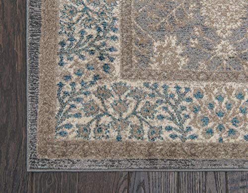 Unique Loom Salzburg Collection Area Rug - Gneis (6' 1" x 9' Rectangle, Gray/ Ivory)