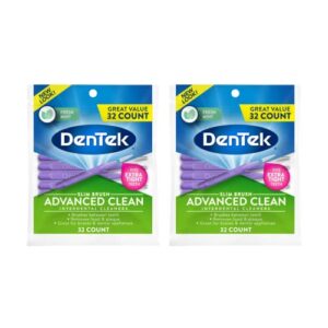 dentek complete clean easy reach floss picks, advanced fluoride coating, mouthwash blast flavor, 75 ct. (pack of 2)