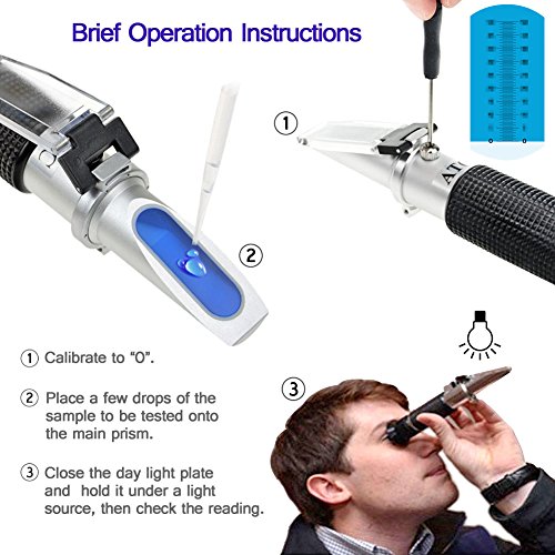 Salinity Refractometer for Seawater and Marine Fishkeeping Aquarium 0-100 PPT with Automatic Temperature Compensation