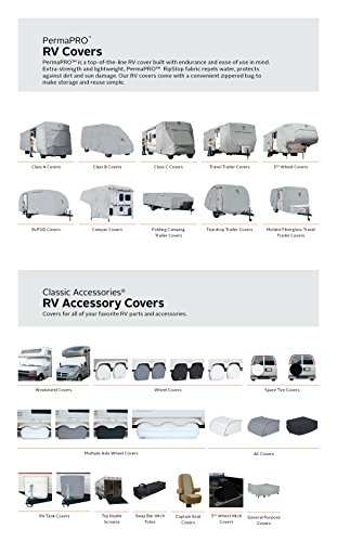 Classic Accessories Over Drive PermaPRO R-Pod Cover, Fits up to 16' 2" long, Durable, Tear-Resistant, Teardrop, Travel Trailer Storage Cover, Compatible with R-Pod Trailers, Grey