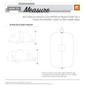 Classic Accessories Over Drive PermaPRO R-Pod Cover, Fits up to 16' 2" long, Durable, Tear-Resistant, Teardrop, Travel Trailer Storage Cover, Compatible with R-Pod Trailers, Grey