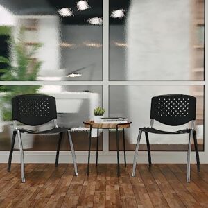 Flash Furniture HERCULES -5 Pack 880 lb. Capacity Black Plastic Stack Chair | Comfortable Seating with Durable Design