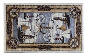 masada rugs nature area rug mat nautical scene (2 feet x 3 feet 2 inch) mat