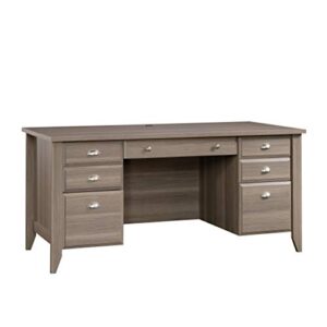 sauder shoal creek executive desk, l: 65.12" x w: 29.29" x h: 30.55", diamond ash finish