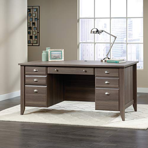 Sauder Shoal Creek Executive Desk, L: 65.12" x W: 29.29" x H: 30.55", Diamond Ash Finish