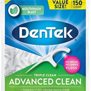 DenTek Triple Clean Floss Picks, Mouthwash Blast 150 ea (Pack of 2)