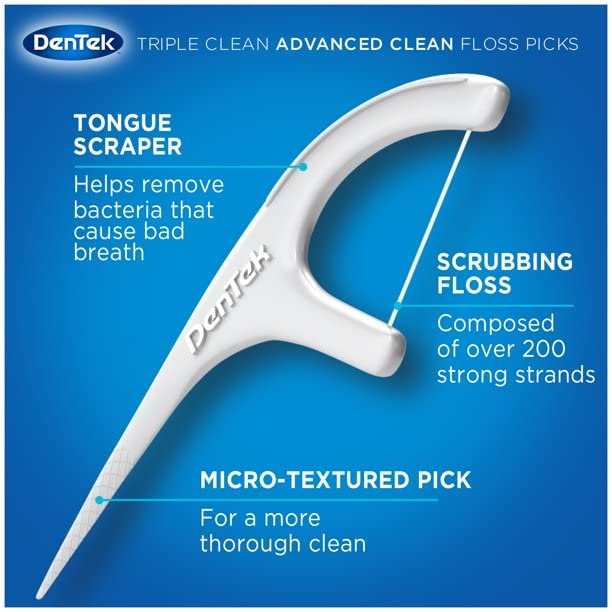 DenTek Triple Clean Floss Picks, Mouthwash Blast 150 ea (Pack of 2)